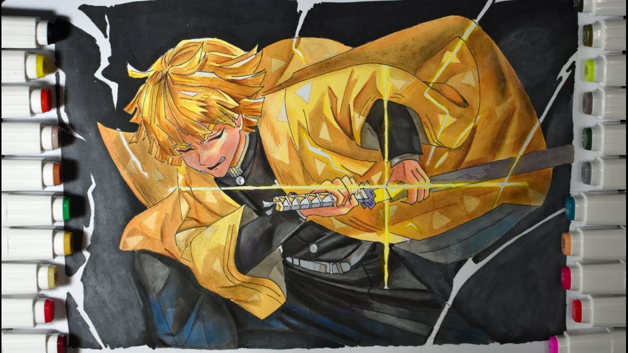 como DIBUJAR a ZENITSU AGATSUMA facil | drawing ZENITSU SLEEP MODE ...