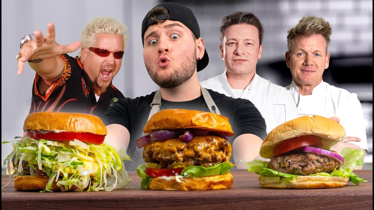 Which Celebrity Chef Has The BEST Burger Recipe? (Gordon Ramsay vs. Guy ...