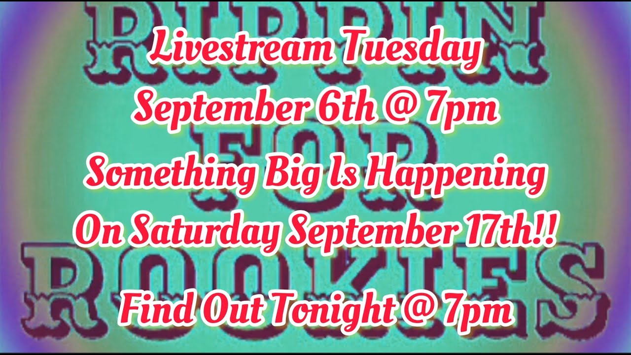 Livestream Tuesday September 6th @ 7pm. - YouTube