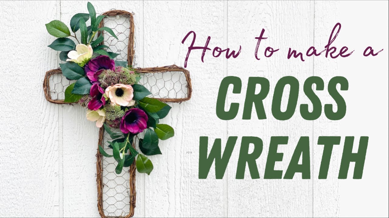How to make an Easter Cross Wreath/ DIY Door Hanger Tutorial - YouTube