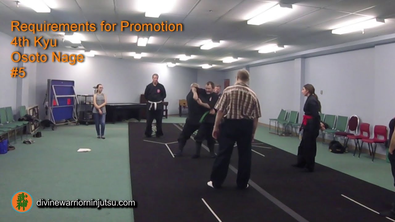 Bujinkan Ninjutsu, 4th Kyu, part 24 - 5 techniques using osoto nage, #5 ...