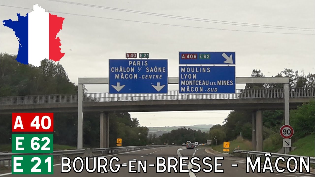 France (F): A40 Bourg-en-Bresse - Mâcon - YouTube