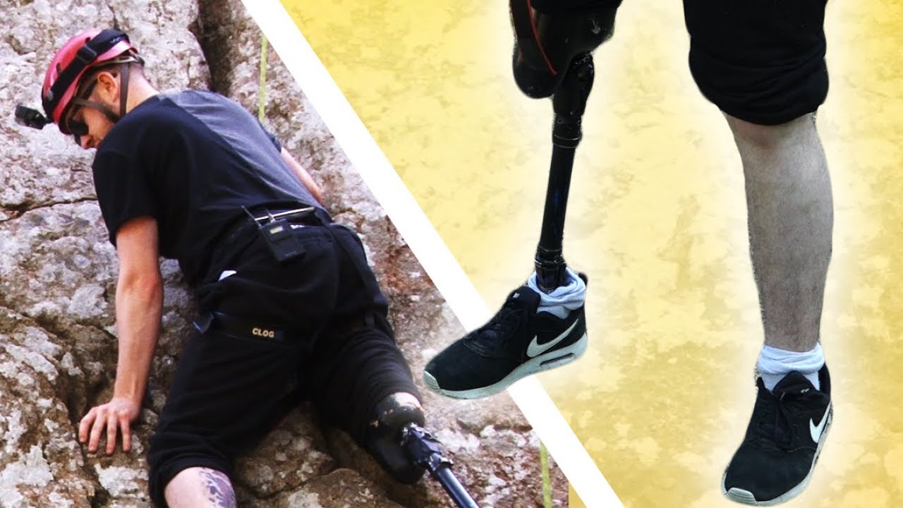 One Legged Man Tries Rock Climbing For The First Time - YouTube
