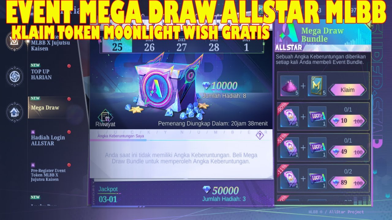 BEGINI CARA DAPAT RIBUAN DIAMOND MEGA DRAW MOBILE LEGEND - YouTube