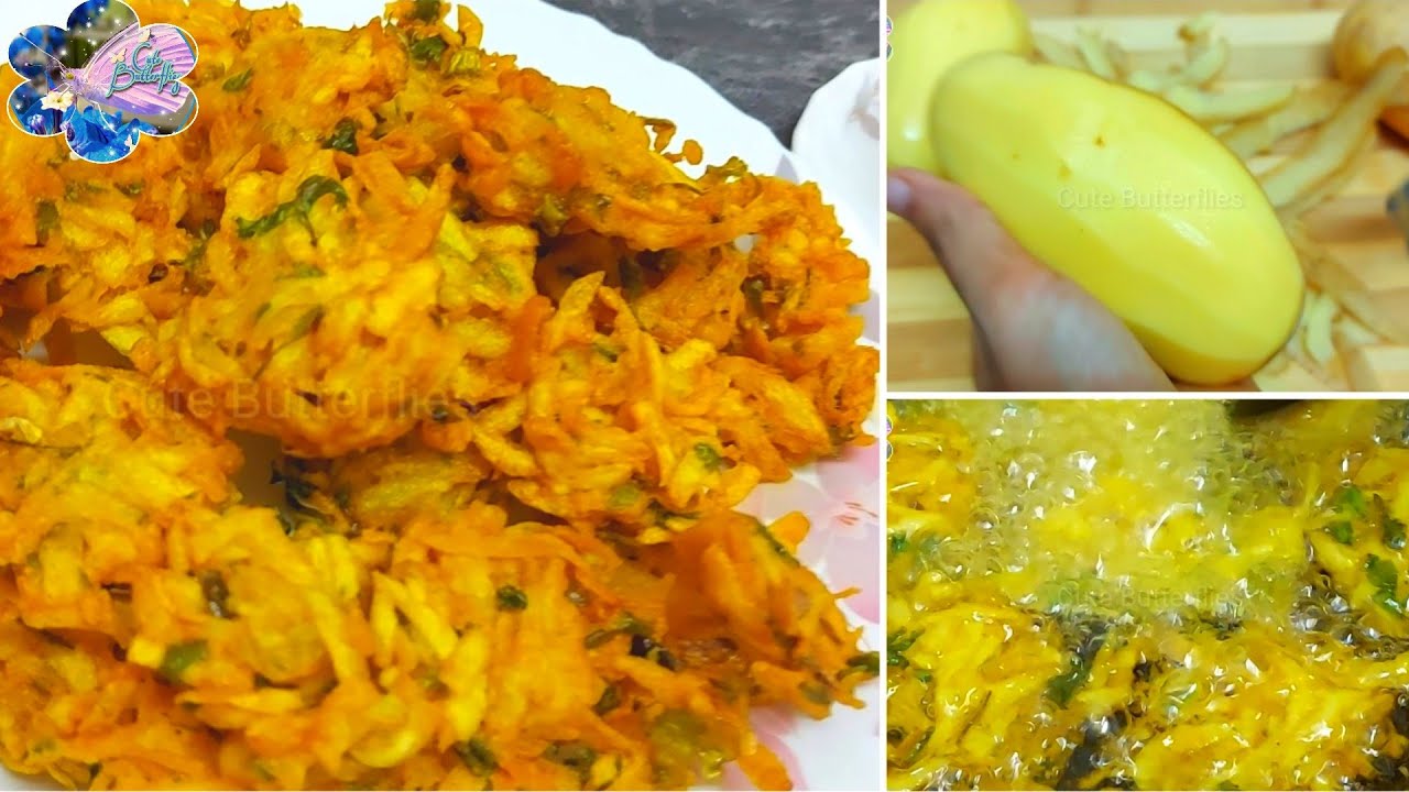 CRISPY POTATO PAKORA | ALOO LACCHA PAKORA | CRISPY POTATO SNACK | CUTE ...