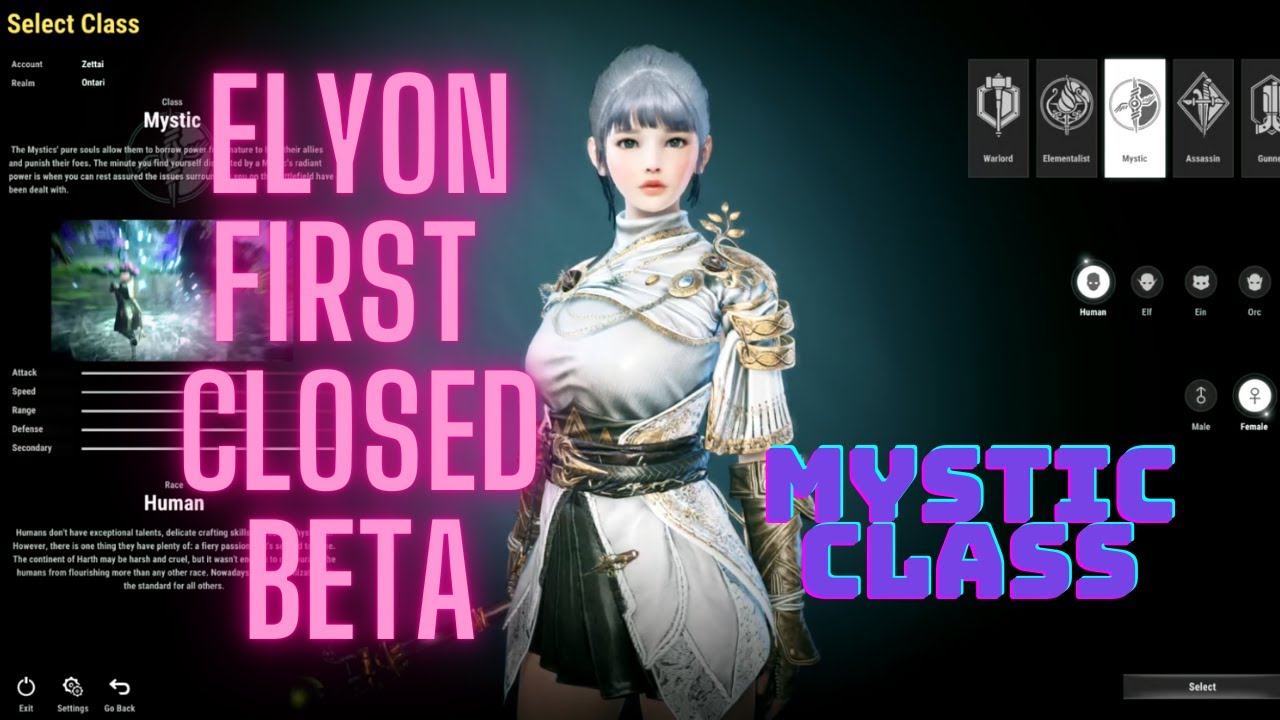 Elyon First Closed Beta Mystic Class - YouTube