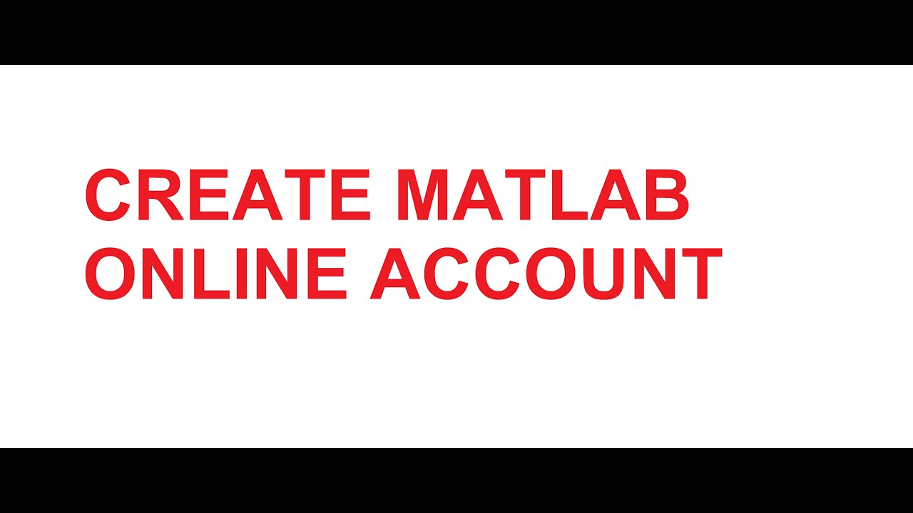 How to create MATLAB online account - YouTube