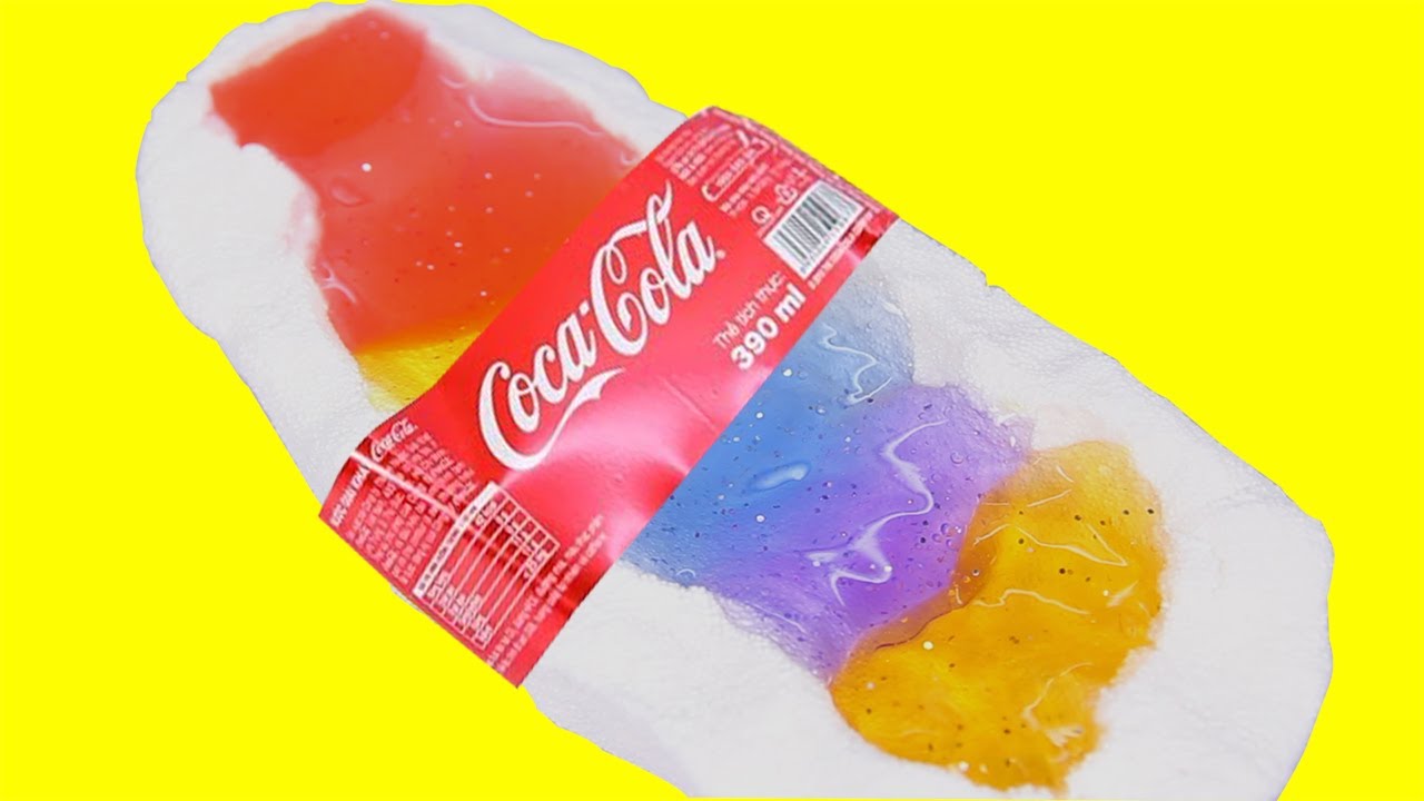 DIY How to Make COCA COLA Kinetic Foam Clay Slime Rainbow Toys Learn ...