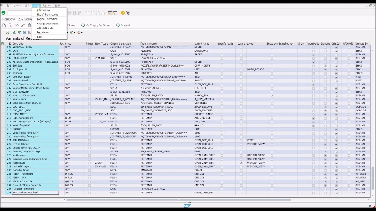 RainbowSAP: Rainbow - Column Authorizations - YouTube