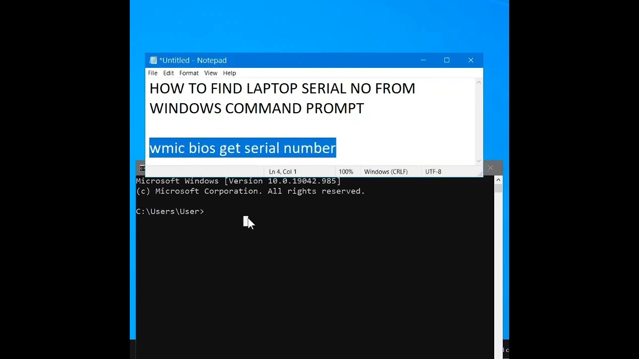 HOW TO FIND SERIAL NO IN WINDOWS - YouTube