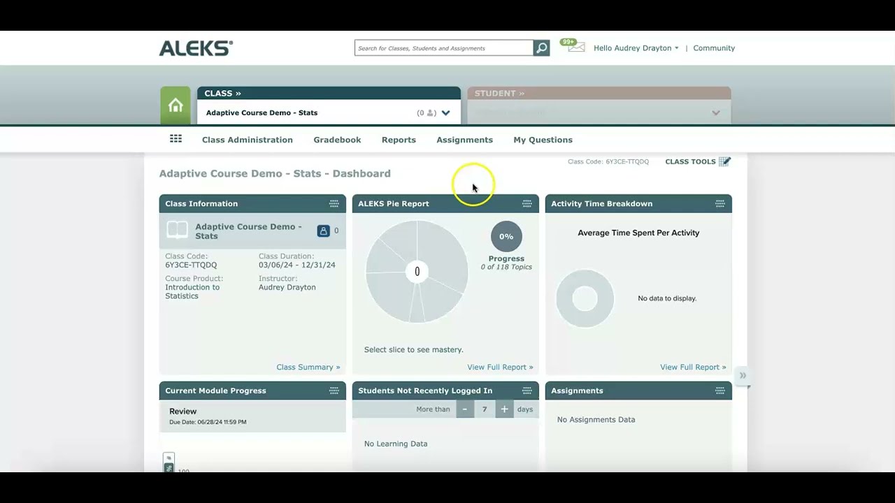 ALEKS How to Set Adaptive Goals- Pie Progress, Topic, and Time Goals ...
