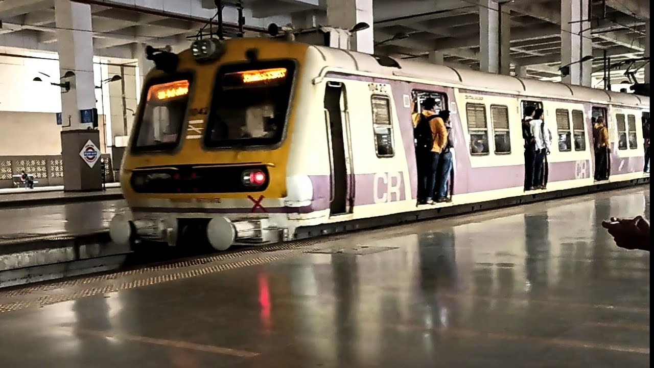 EMU train at Seawoods Darave Station Harbour Line Navi Mumbai ...