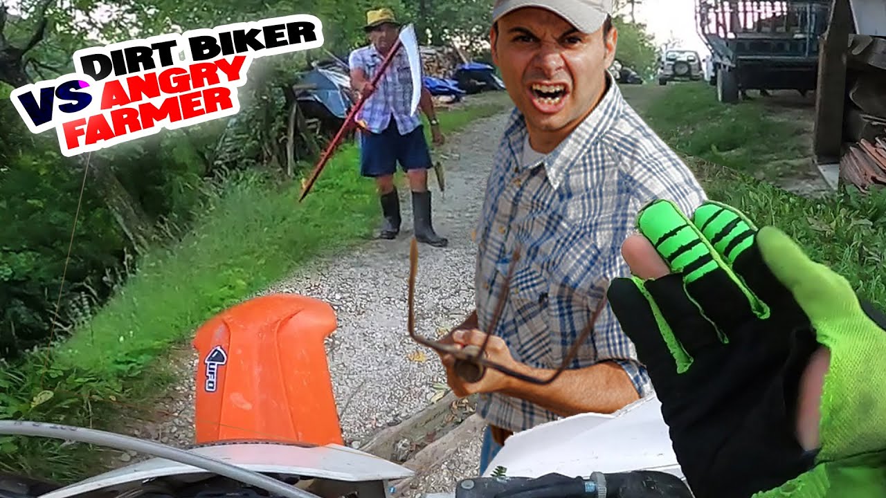 DirtBike VS Angry Man - Classic Dirt Biker Abuse | Stupid People - YouTube