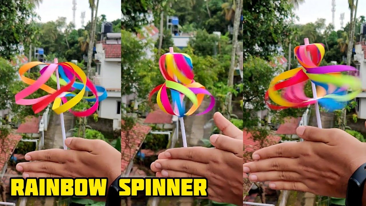 Rainbow Spinner using Paper | Spinner Toy | Origami tutorial | Paper ...