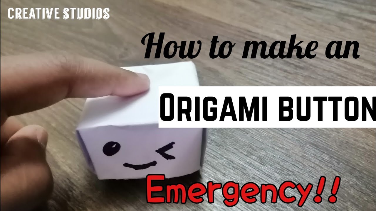 Origami button| How to make an Origami button| Emergency button ⚠️⬇️ ...