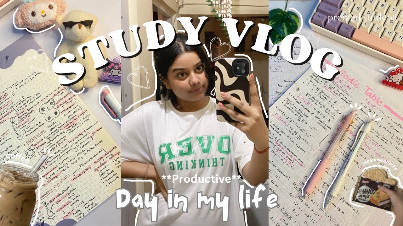 🎧 productive study vlog ~ stuDying 💀, caffeinated☕️, snacks | neet ...