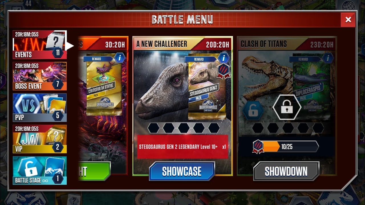 Stegosaurus Gen 2: Battle 1 | Jurassic World the game - YouTube