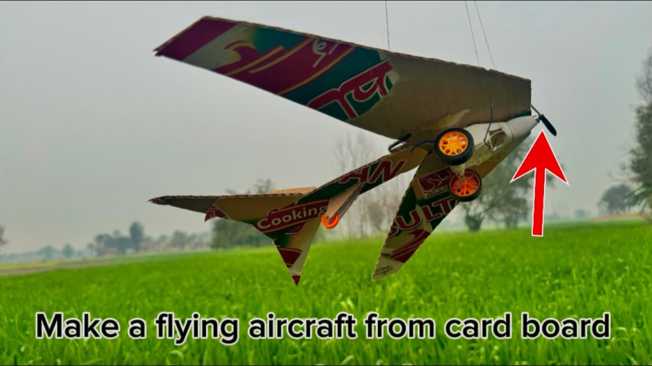 Make flying aircraft from card board @TECHBRO87 | make diy aircraft ...