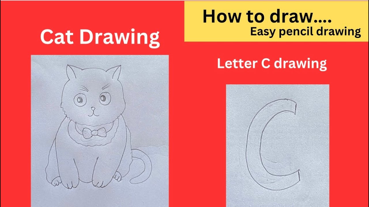 draw Block Alphabet Letter C & Cat 🐈🐱 #drawings #alphabet #cat ...