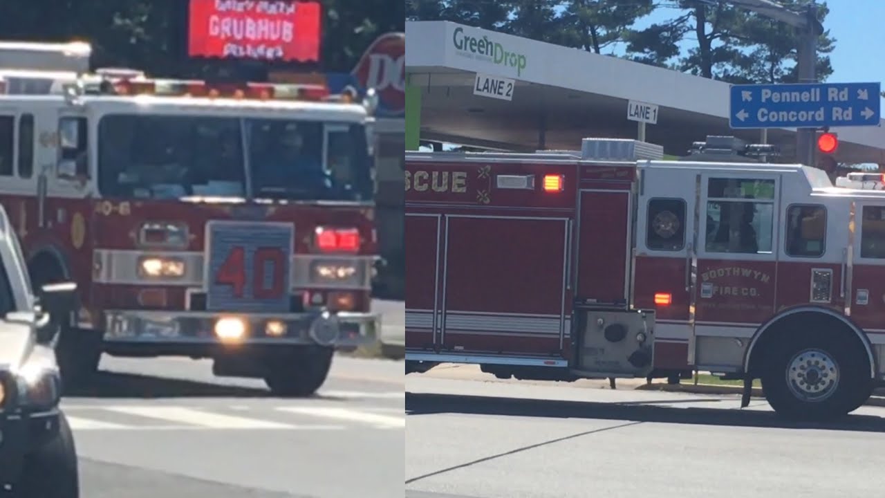 Boothwyn Fire Company Squad 40 & Rescue 40 Responding 6-13-20 - YouTube