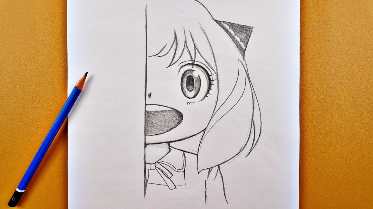 how to draw Anya Forger || cute anime girl | Easy anime Drawing with ...