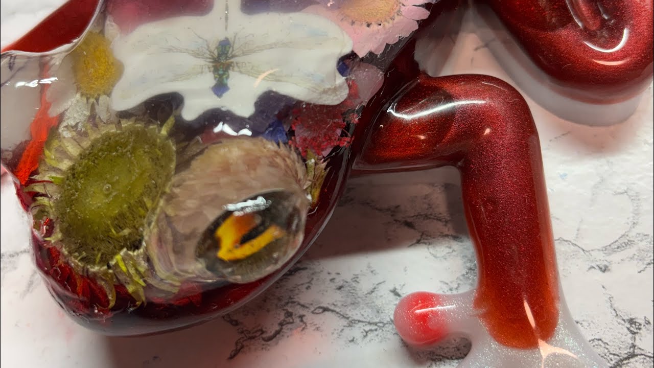 This is what happens be patient key word frog in resin - YouTube