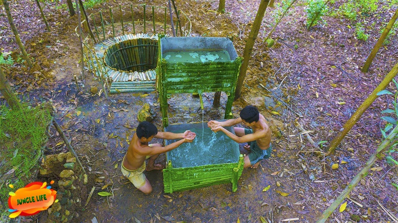 Build Water Tank Step By Step In Forest | Story Of Tree And Plant Life ...