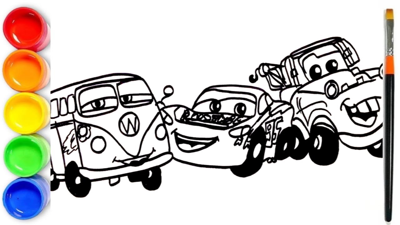 Lightning McQueen | How to draw Lightning McQueen | Pixar Cars Drawing ...