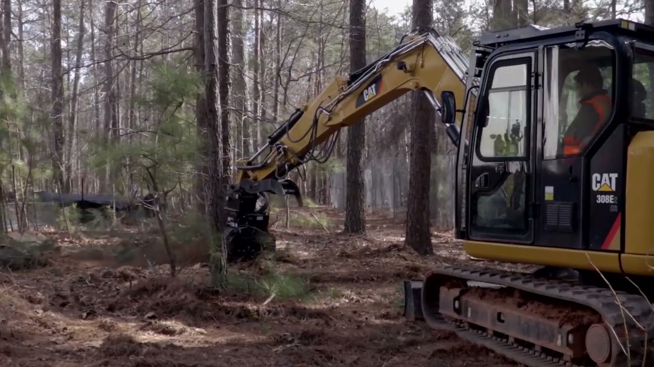 CAT Mini Excavator Mulcher Overview - YouTube
