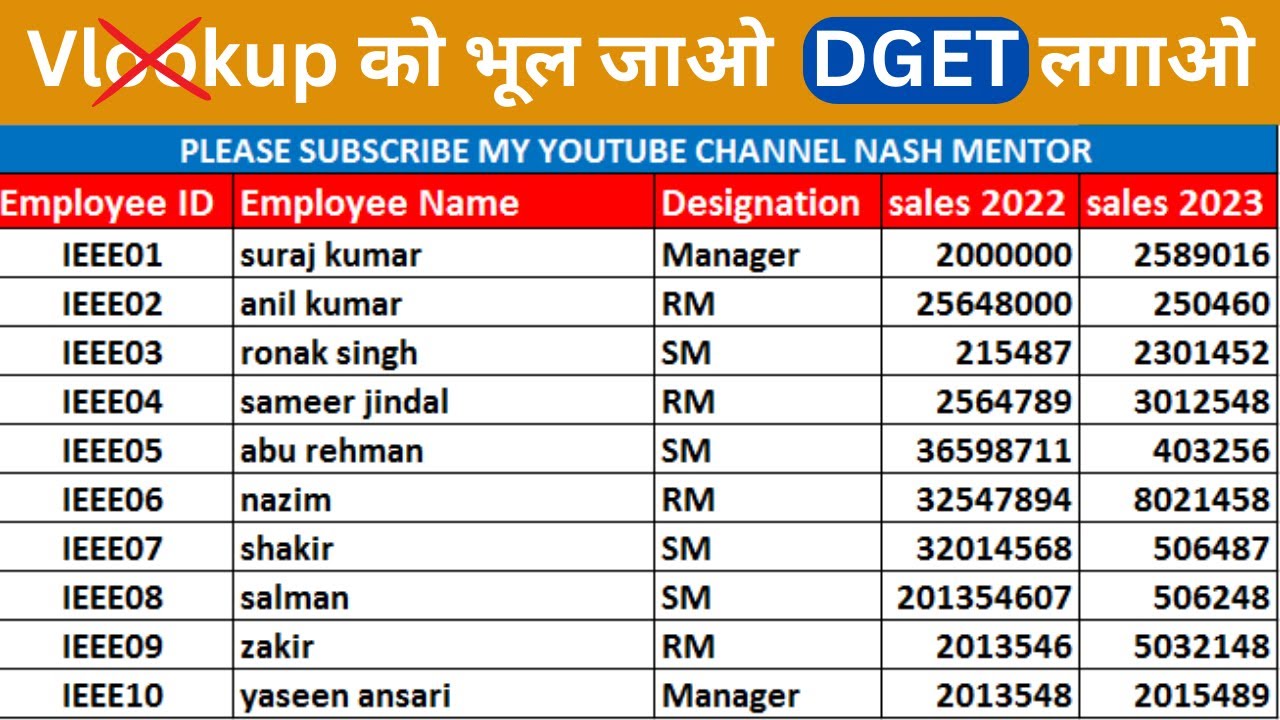 Boost Your Excel Skills with DGET Formula - YouTube