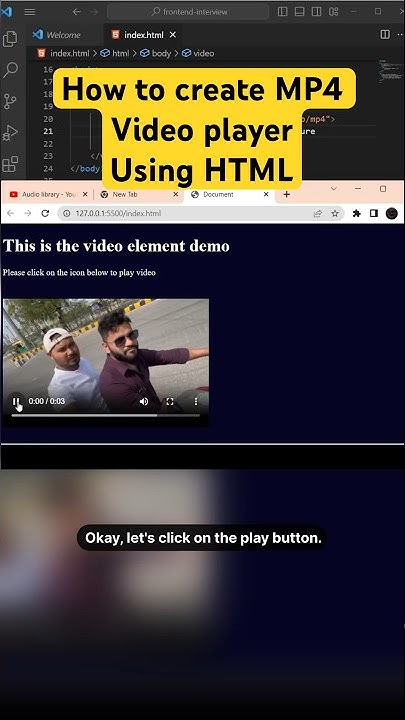 How To Create A Mp4 Video Player Using Html And Css Shorts Coding Html Css Htmltutorial