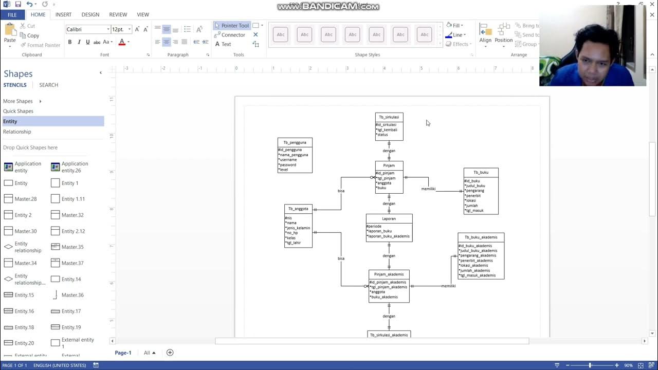 Penjelasan ERD, ERD Normalisasi, Implementasi ERD ke Database , dan Tambahkan 1000 Data ke ...