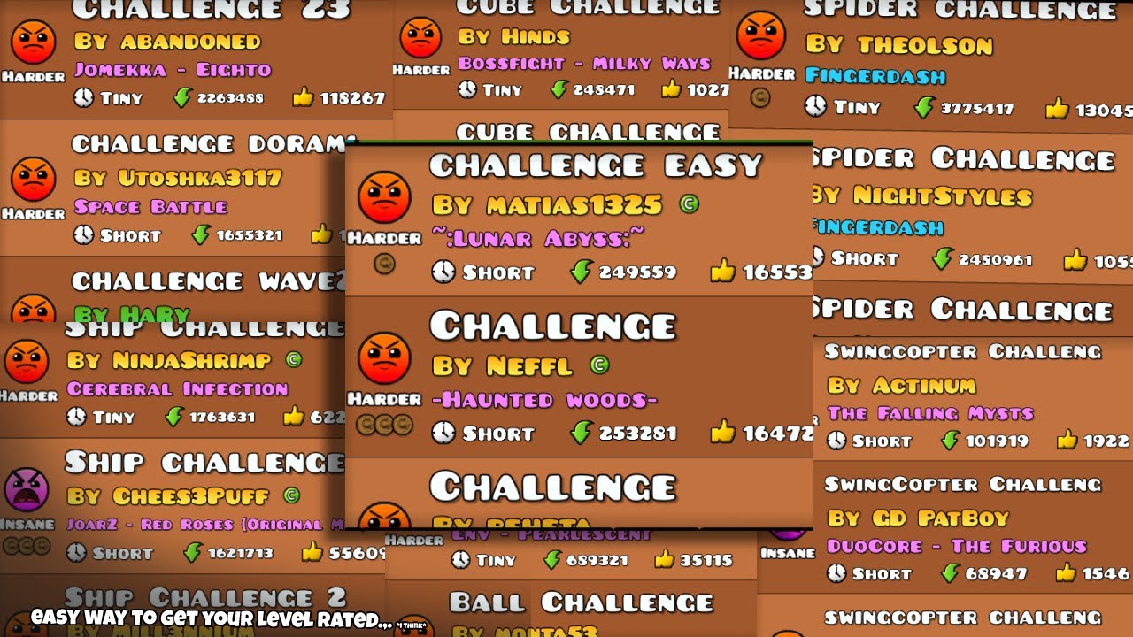Proof ANY Level With "CHALLENGE" In The Name Gets Rated | GD - YouTube