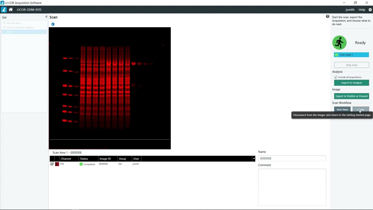 LI-COR® Acquisition Software: Gel Workflow for the Odyssey® M Imager ...