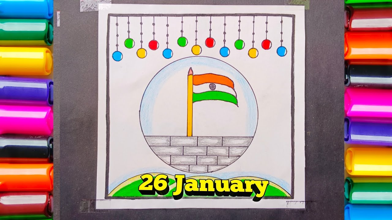 26 January Special Drawing || Republic Day Poster Drawing || Republic ...