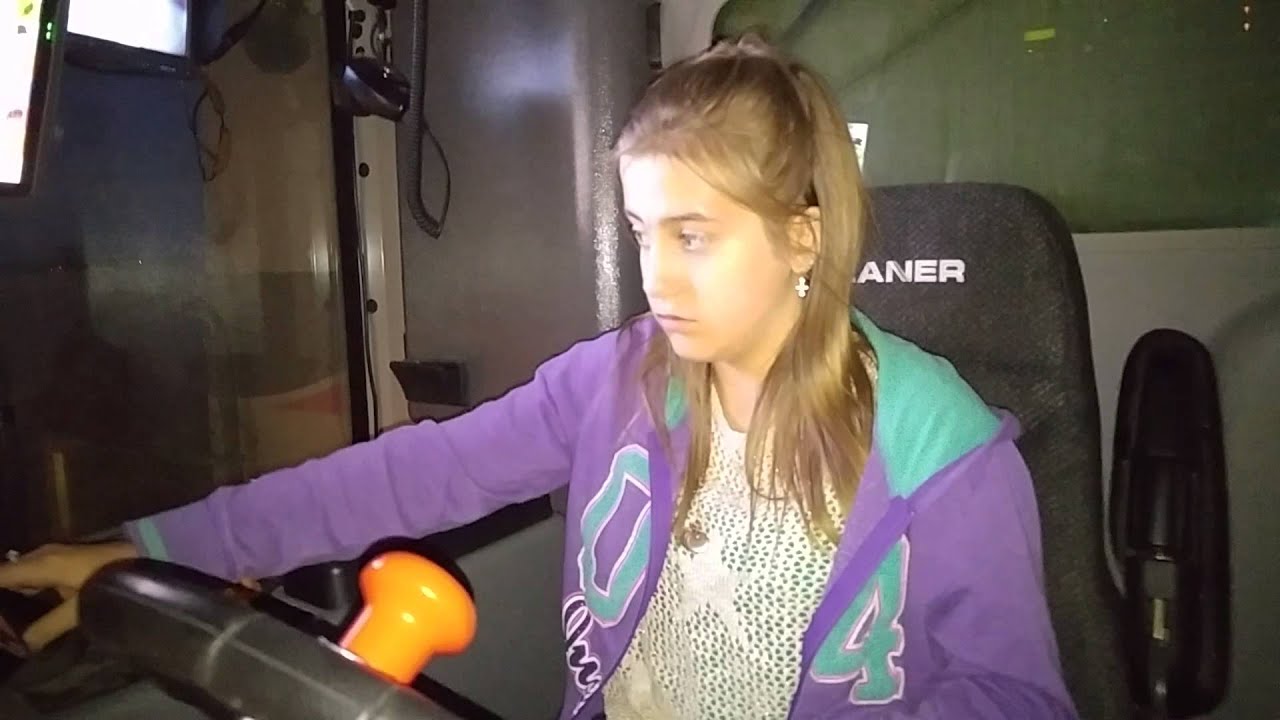 Hannah Driving Gleaner Combine - YouTube