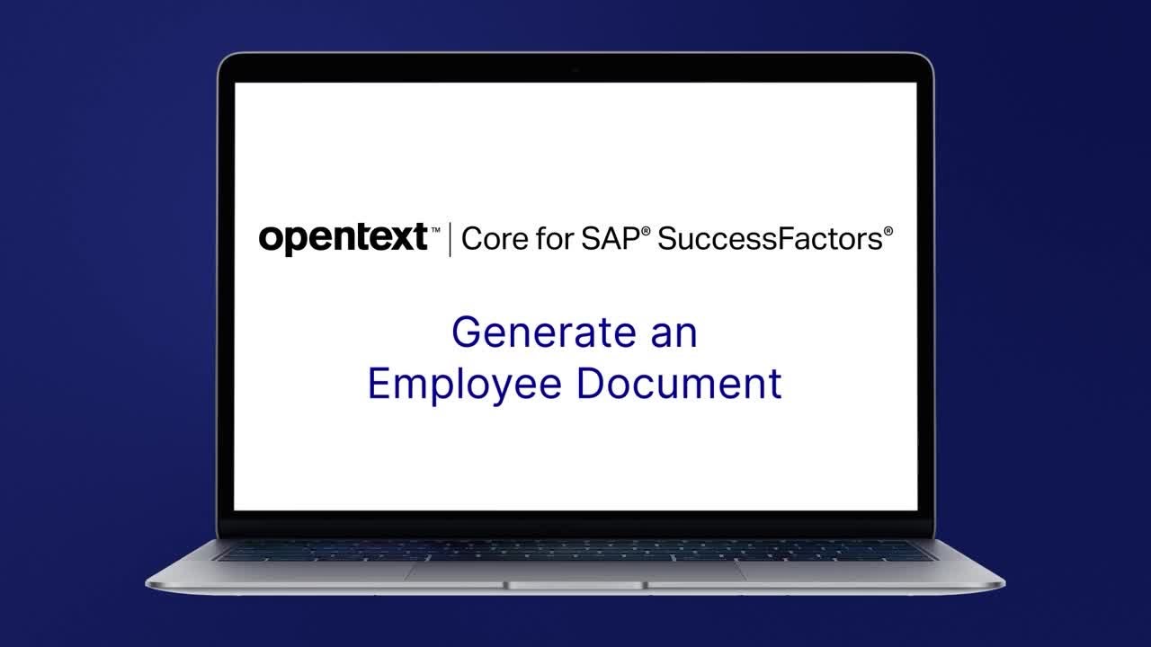 Generate an employee document | OpenText Core for SAP SuccessFactors ...