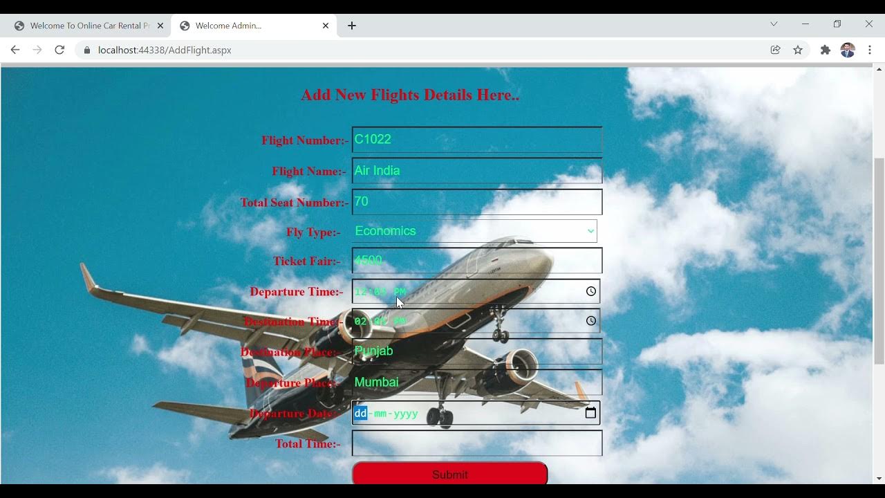 Mini Project||Online Air Ticket Booking System in ASP.NET C# and SQL ...