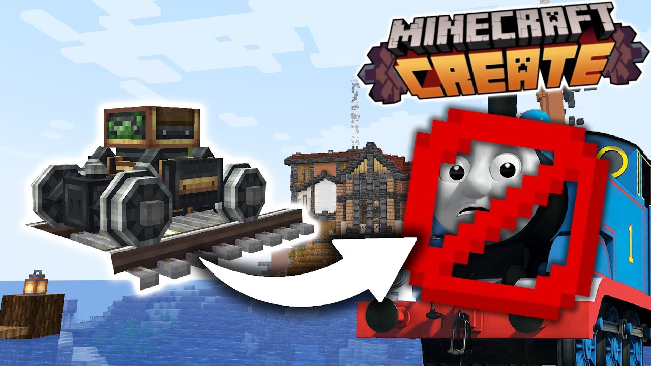 I Used Train Parts In Minecraft Create To Build.. - YouTube