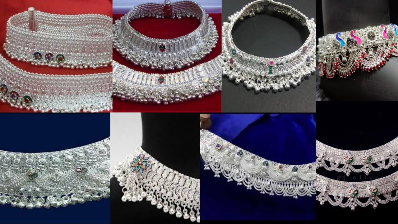 latest silver anklets designs || bridal anklets designs 2021 || silver ...