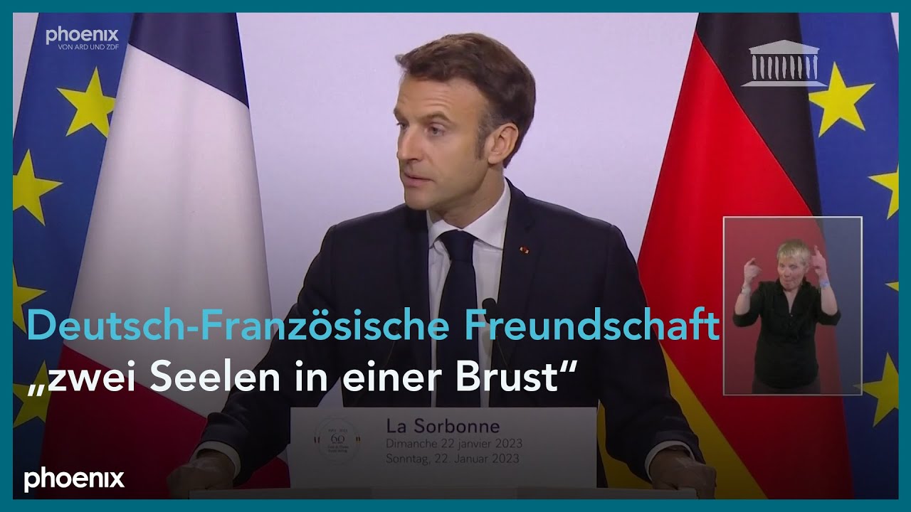 60 Jahre Élysée-Vertrag: Rede von Emmanuel Macron zur deutsch ...