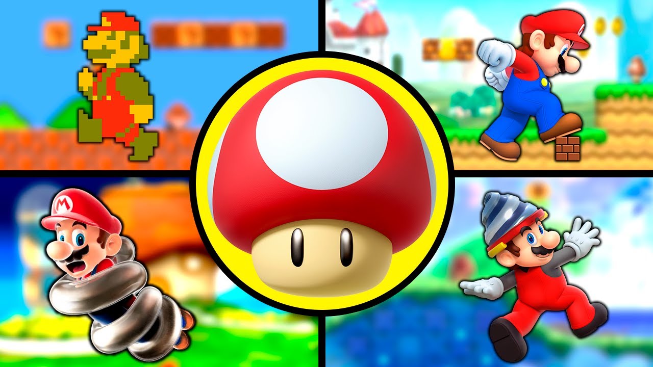 La EVOLUCIÓN de los CHAMPIÑONES (Mushrooms) 🍄 en la Saga Super Mario ...