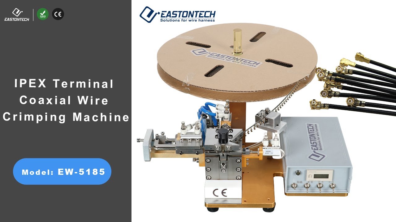EASTONTECH EW-5185 IPEX Terminal Coaxial Wire Crimping Machine - YouTube