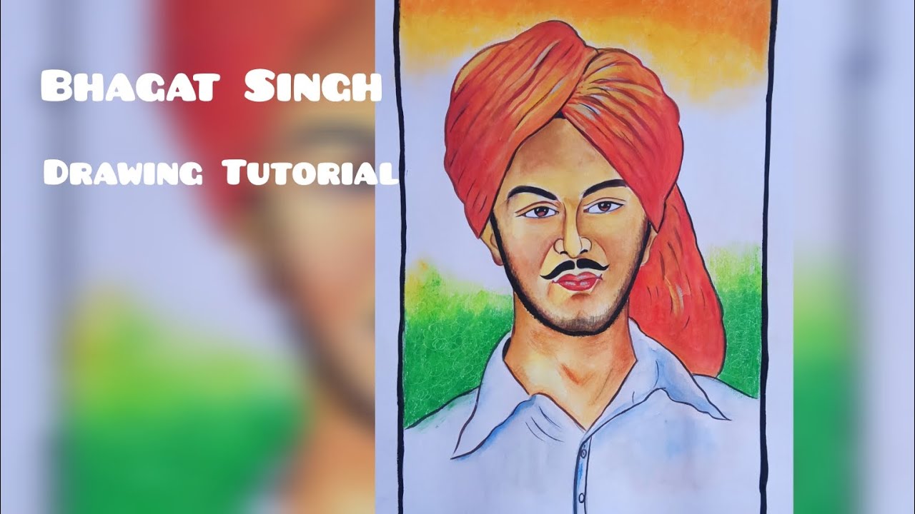 Bhagat Singh Drawing Tutorial Step By Step - YouTube