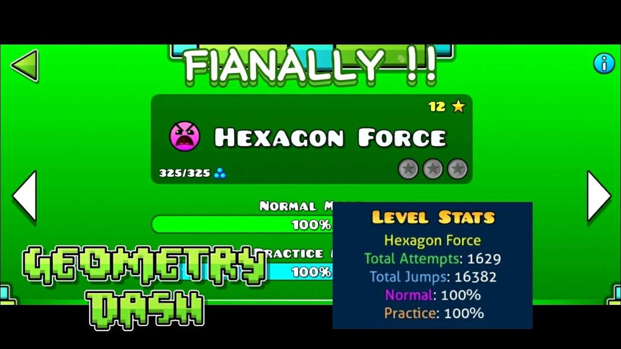 HEXAGON FORCE COMPLETED AFTER 1.6K ATTEMPS (NEW PLAYER) - YouTube