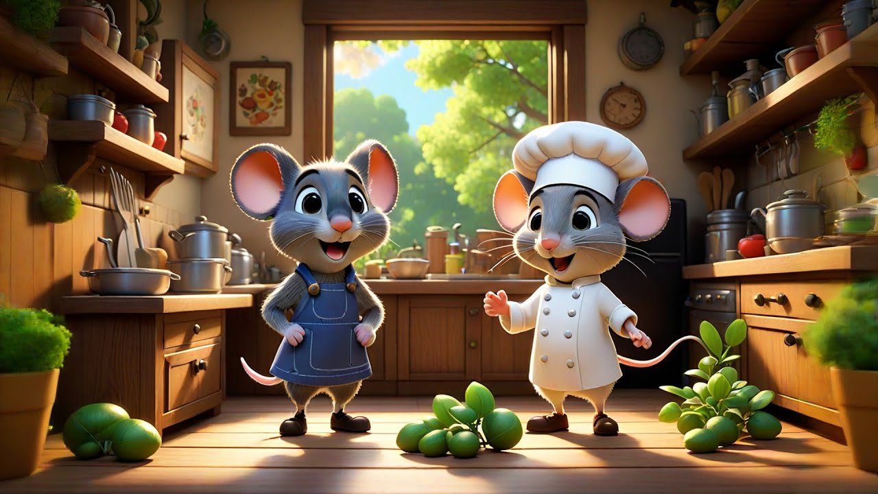 Four Little Mice Bake a Cheese Pie | Mouse Song for Kids | Counting ...