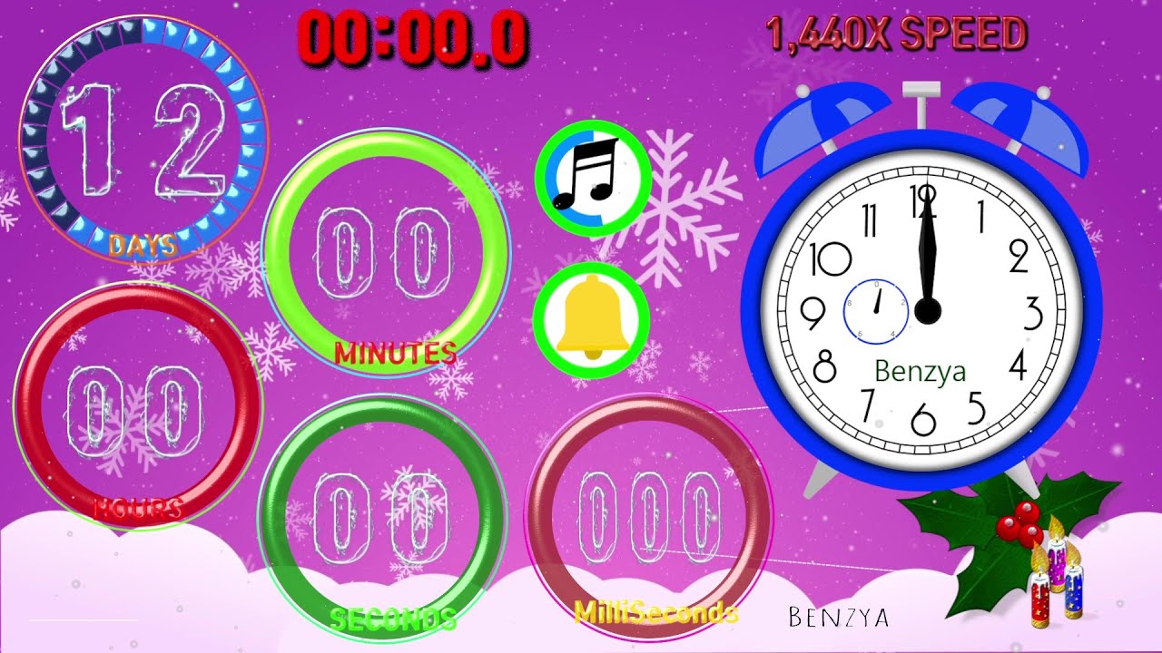 [Speed 1440x] Snow Colorful circle 12 Days of Christmas timer countdown ...