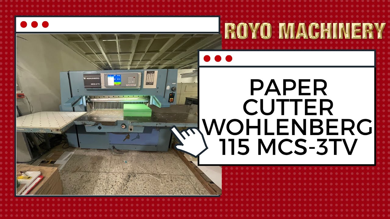 Paper Cutter Wohlenberg 115 MCS-3TV - YouTube