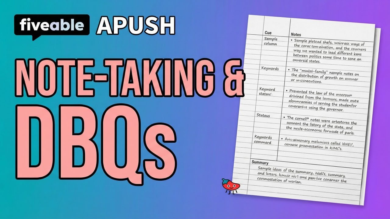 APUSH - Study Skills: Note-Taking, DBQs & Document Analysis | Fiveable ...