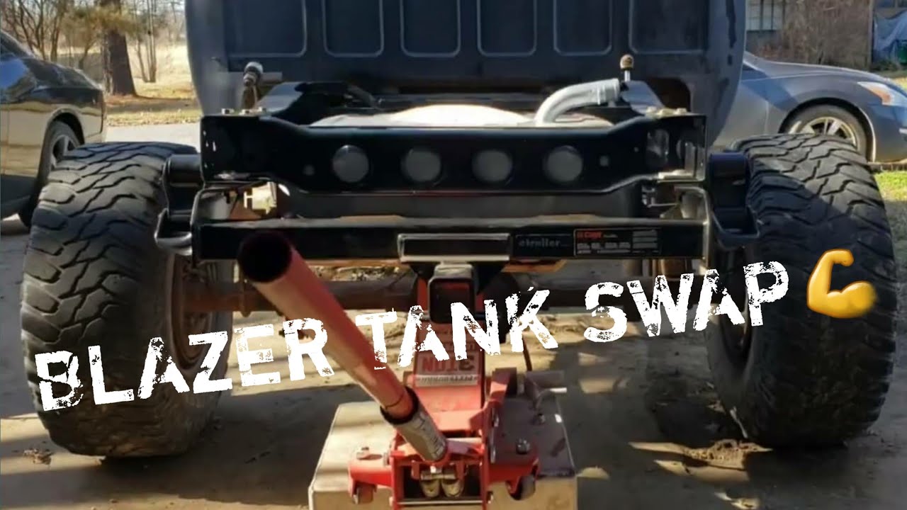 1985 GMC K15 blazer tank swap! part 3 With trailer hitch! - YouTube